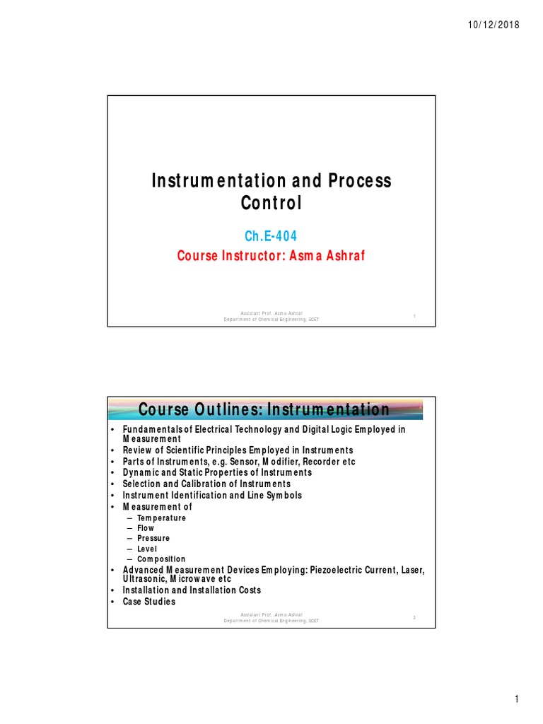 Instrumentation and Process Control | PDF | Accuracy And Precision ...