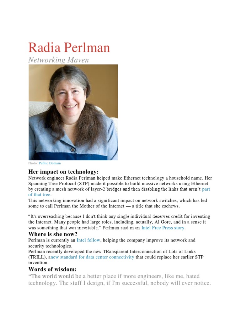 Radia Perlman: Networking Maven | PDF | Teaching Mathematics | Computer Network