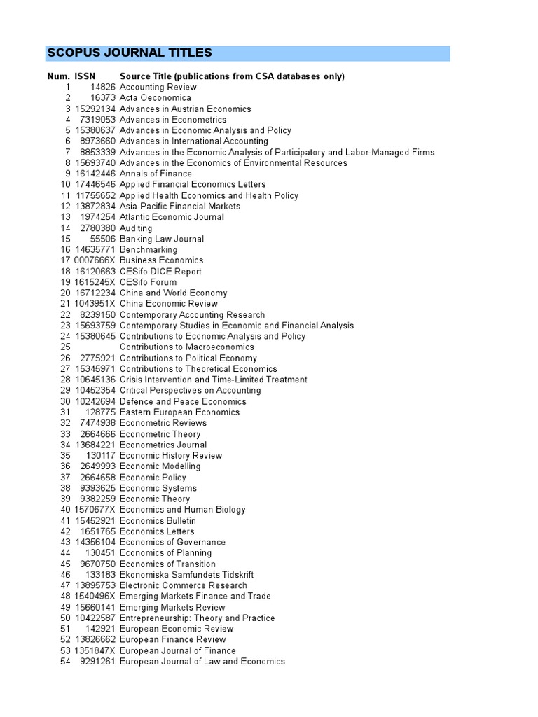 Scopus Indexed Journal | PDF | Economics | Geography