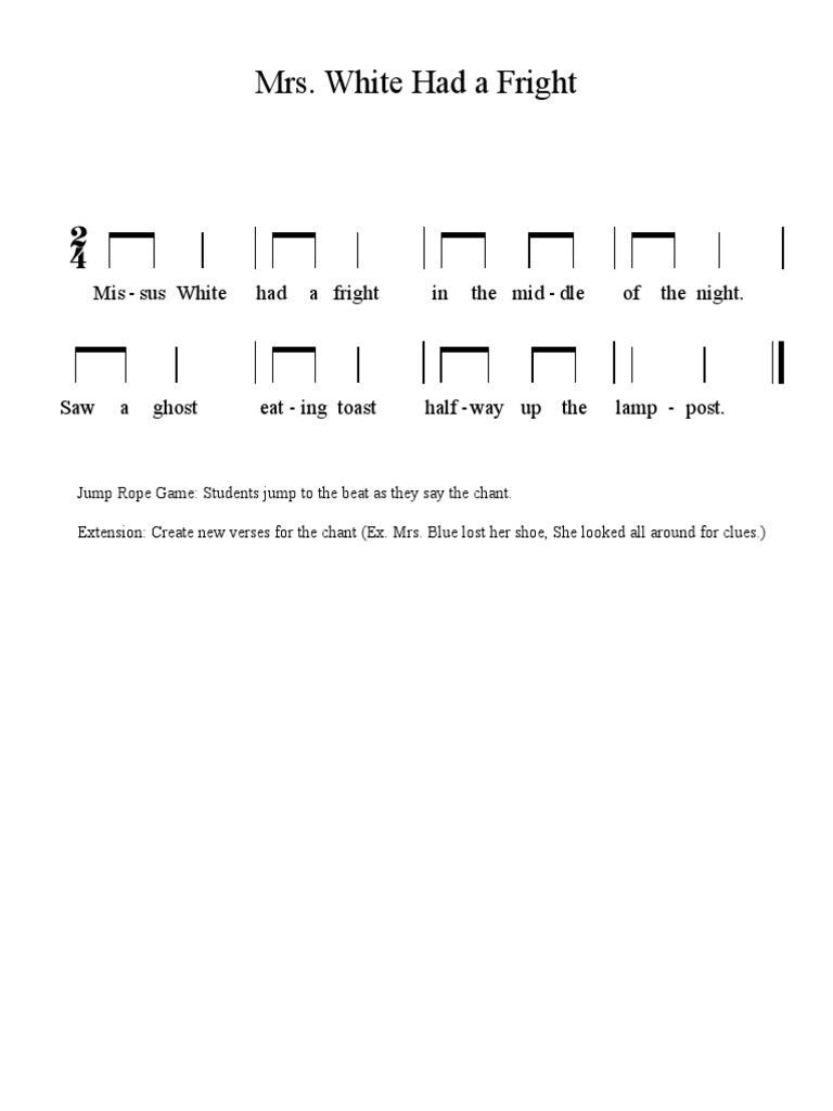 Mrs. White Had A Fright | PDF