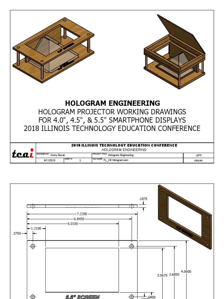 Hologram Engineering Projector Drawings | PDF | Holography | Natural ...