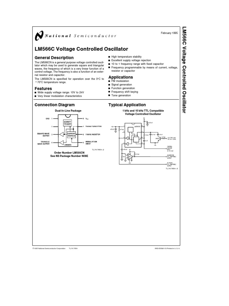 LM566 | PDF | Capacitor | Electronic Circuits
