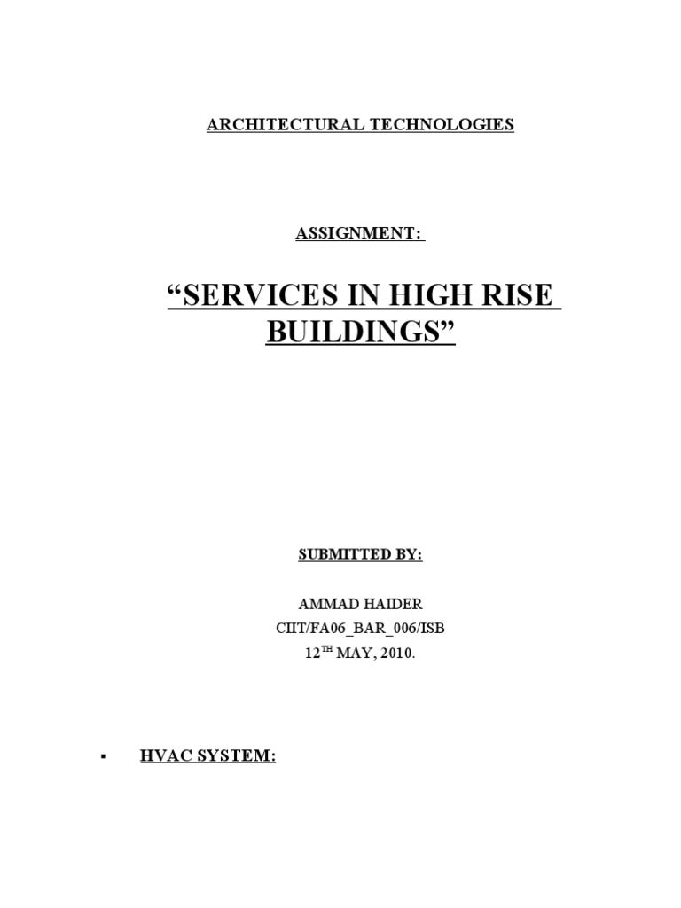 High-Rise Building Services Overview | PDF | Hvac | Duct (Flow)