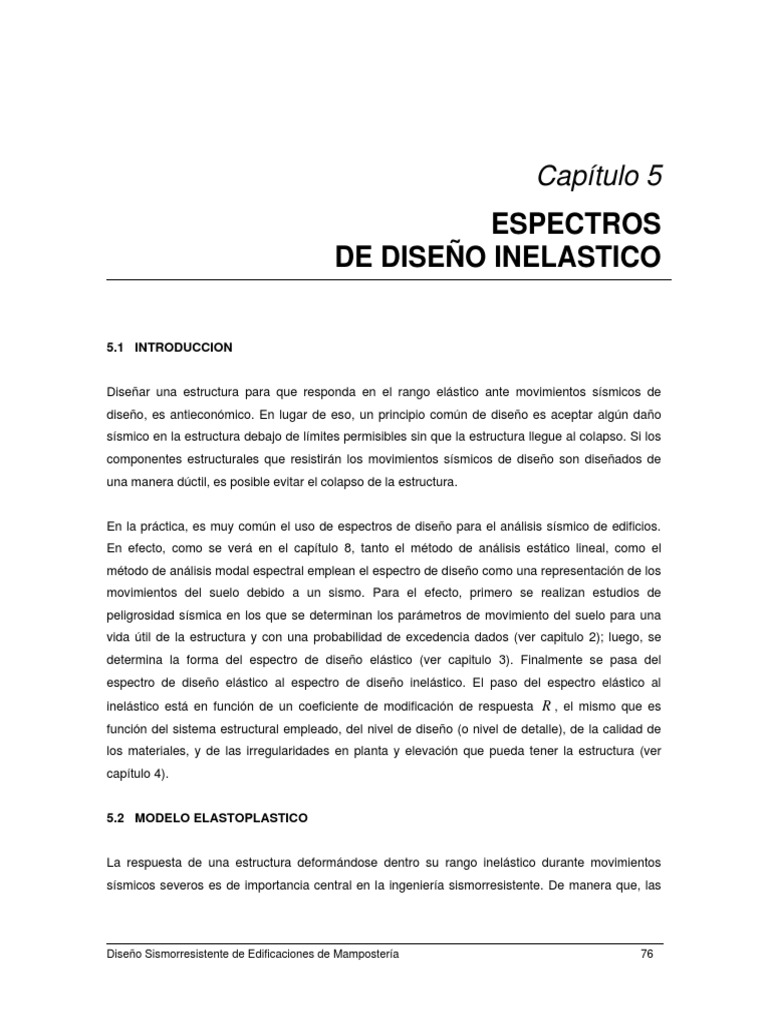 Cap5-Espectros de Diseño Inelastico | PDF | Elasticidad (Física ...