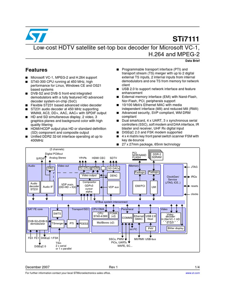 Sti 7111 | PDF | Trademark | Hdmi
