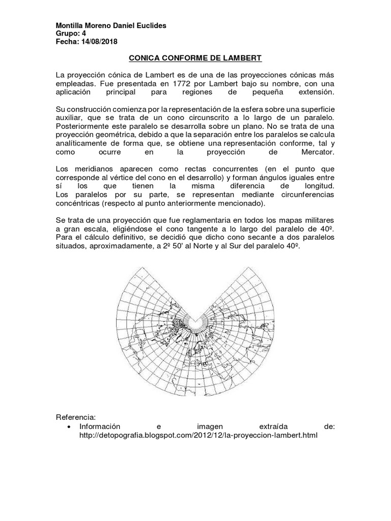 Conica Conforme de Lambert | PDF | Esfera | Tierra