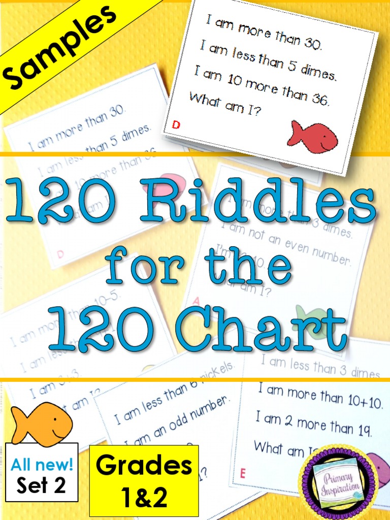 120 Riddles For 120 Chart Grades 1 and 2 SET 2 Sample | PDF ...