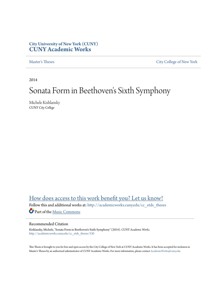 Sonata Form in Beethovens Sixth Symphony | PDF | Elements Of Music ...