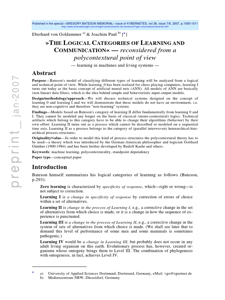 Logical Categories of Learning | PDF | Logic | Hierarchy