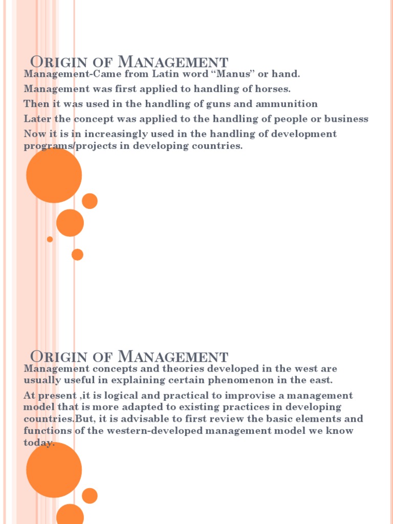 Etymology and Evolution of Management | PDF | Human Resources | Employment