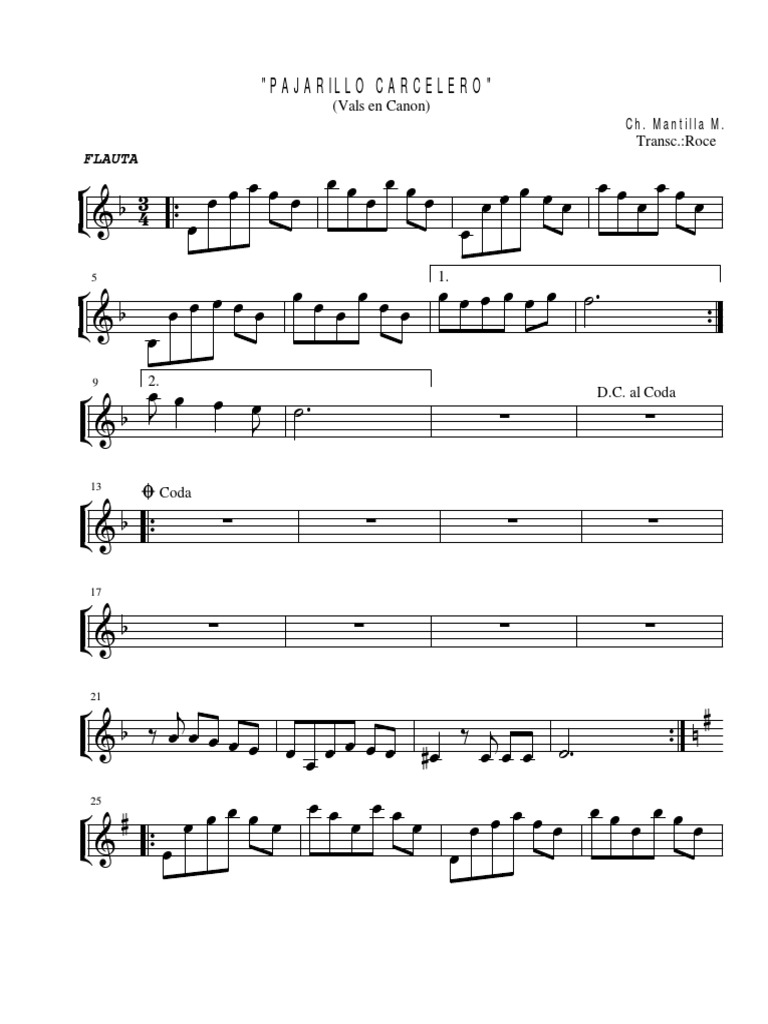 Pajarillo Carcelero FLAUTA | PDF
