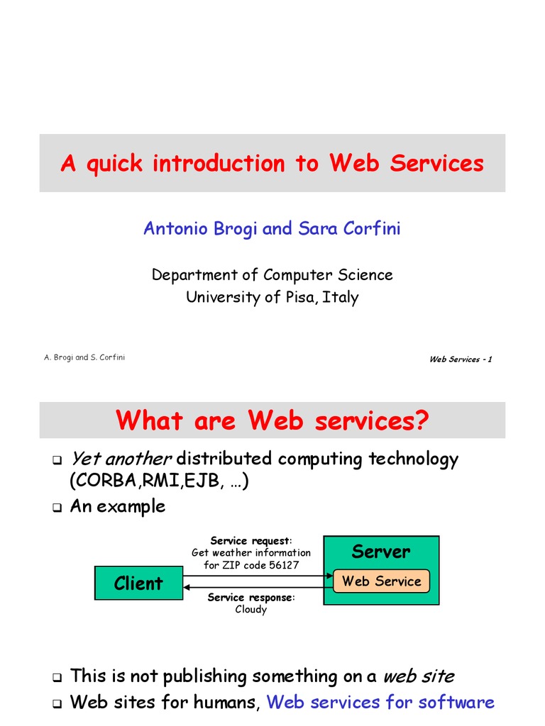 Introduction to Web Services | PDF | Soap | Web Service