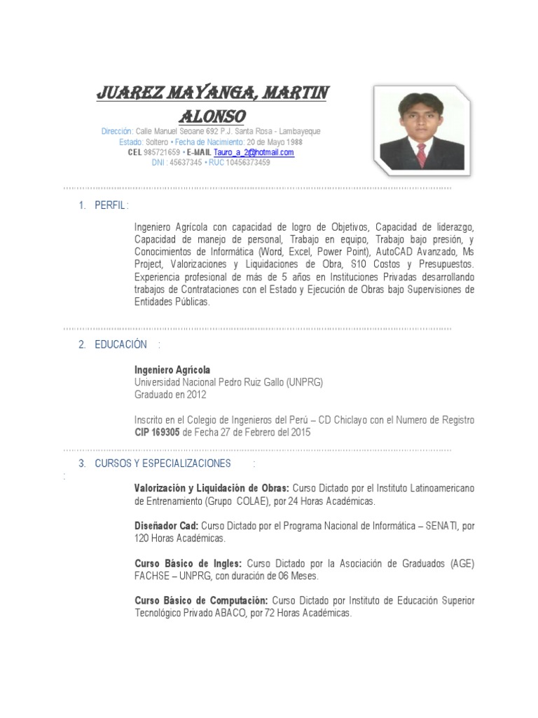 Curriculum Vitae | PDF | Educación avanzada