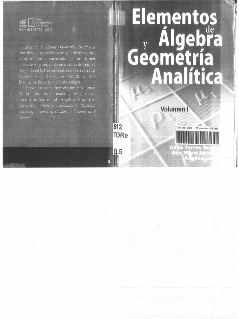 Elementos de Algebra y Geometría Analítica | PDF