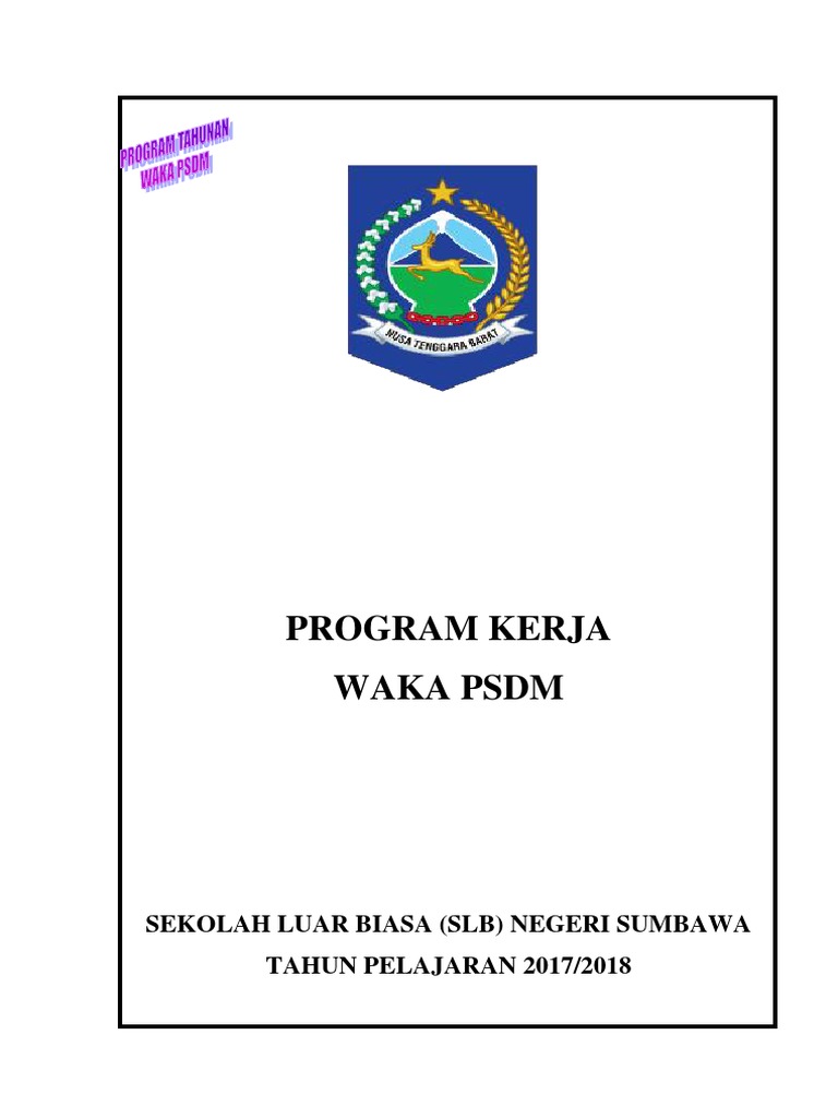 Program Kerja Waka PSDM SLB 2017/2018 | PDF | Ilmu Sosial