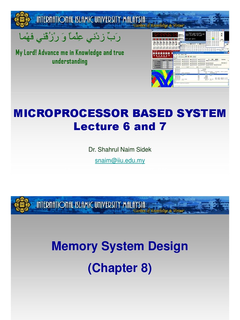 Microprocessor Based System Lecture 6 and 7: My Lord! Advance Me in ...