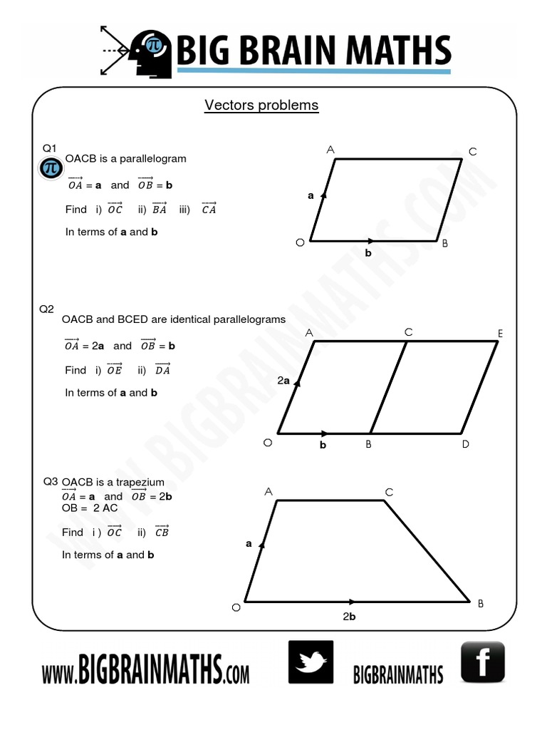 Vector Problems in Parallelograms | PDF