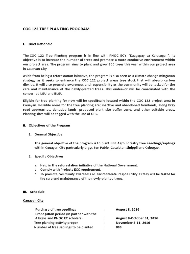 Tree Planting Proposal - Final | Download Free PDF | Climate Change ...