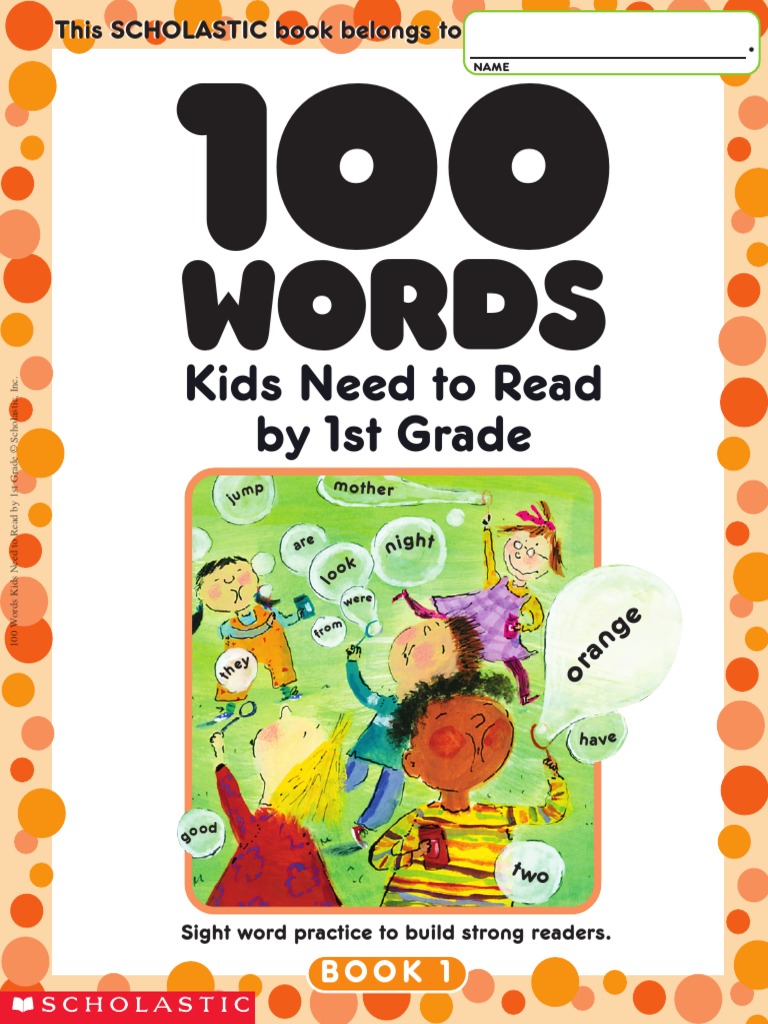 Scholastic 100 Vocabulary Words 1 Grade | Yellow | Business | Free 30 ...
