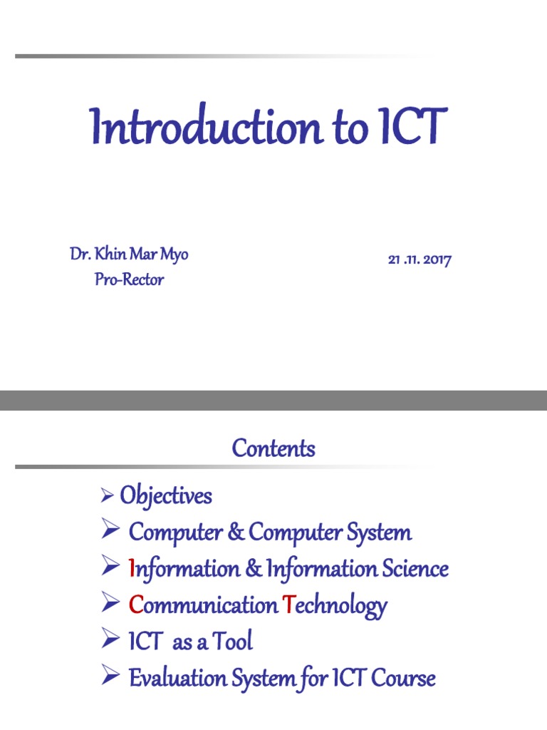 ICT Introduction | PDF | Input/Output | Educational Technology