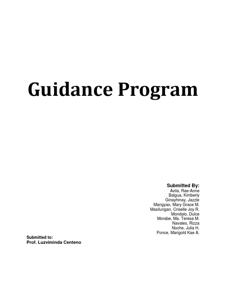 Guidance Program | PDF | School Counselor | Teachers