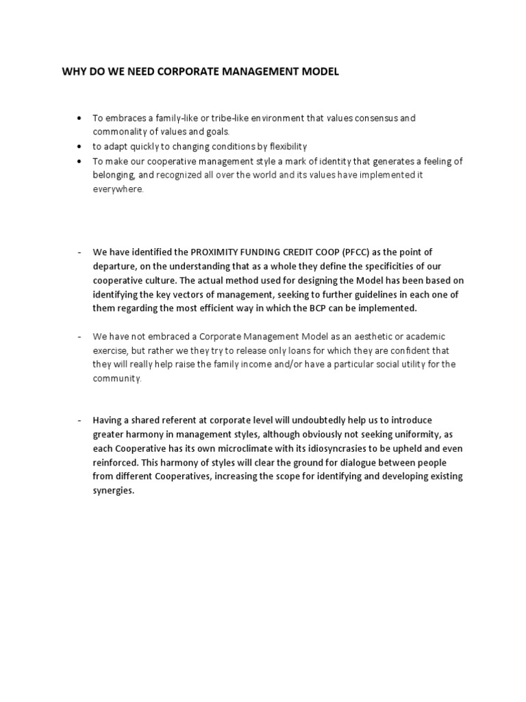 Why Do We Need Corporate Management Model: Recognized All Over The ...