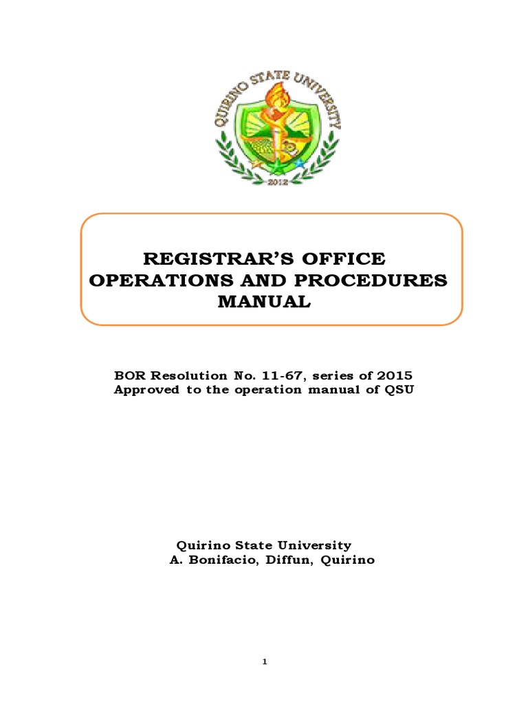 Guide to Student Records Management and Academic Processes: The Quirino ...