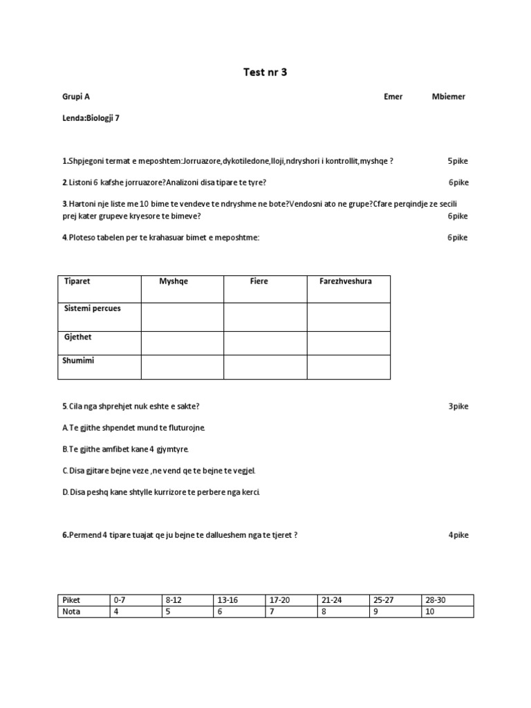 Biologji 7 | PDF
