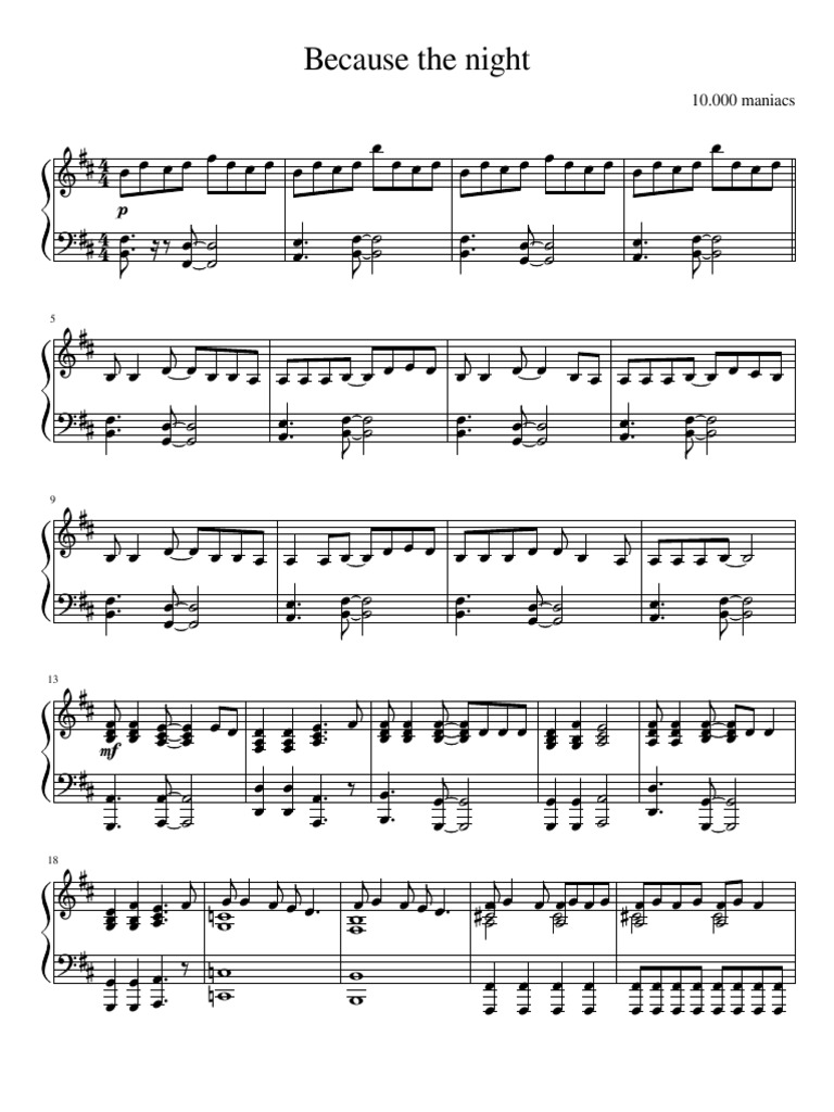 Because The Night | PDF | Songs Written | Works