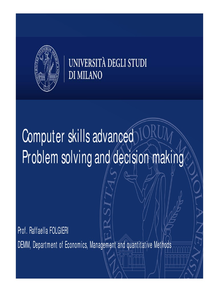 Computer Skills Advanced Problem Solving and Decision Making | PDF ...