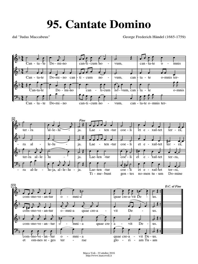 Cantate Domino - Handel PDF | George Frideric Handel