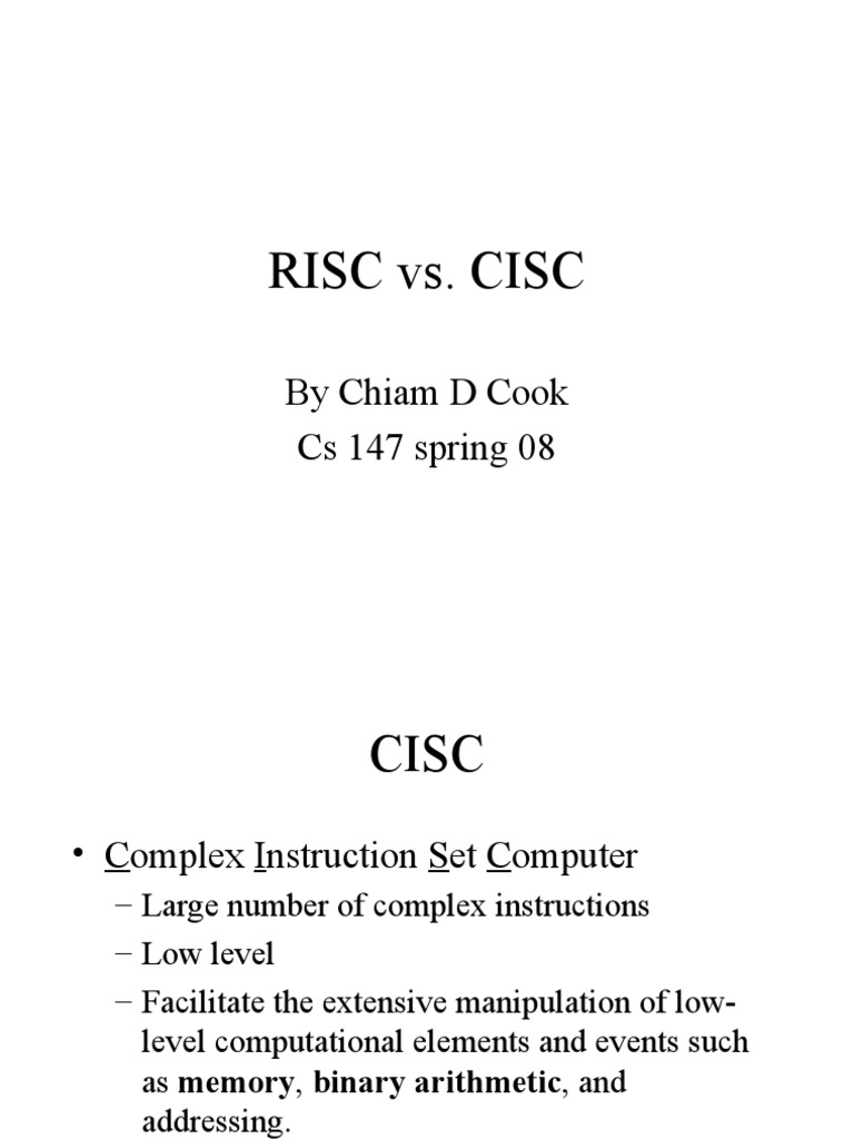 Risc Vs Cisc Pdf Arm Architecture Systems Science