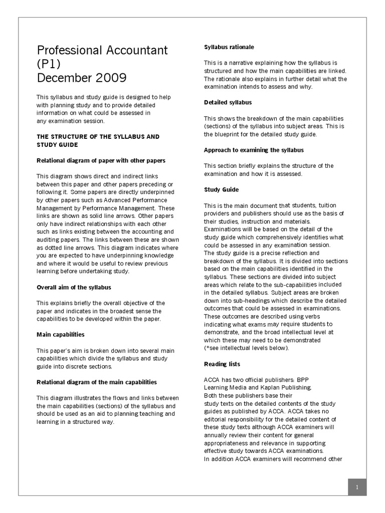 p1 Notes Acca PDF | PDF | Internal Control | Governance