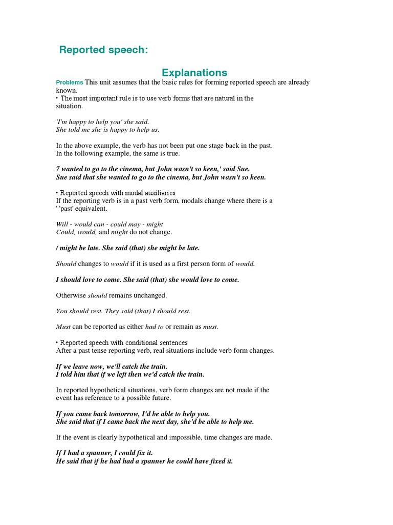 Reported Speech 2018 Advanced | PDF | Verb | Language Mechanics