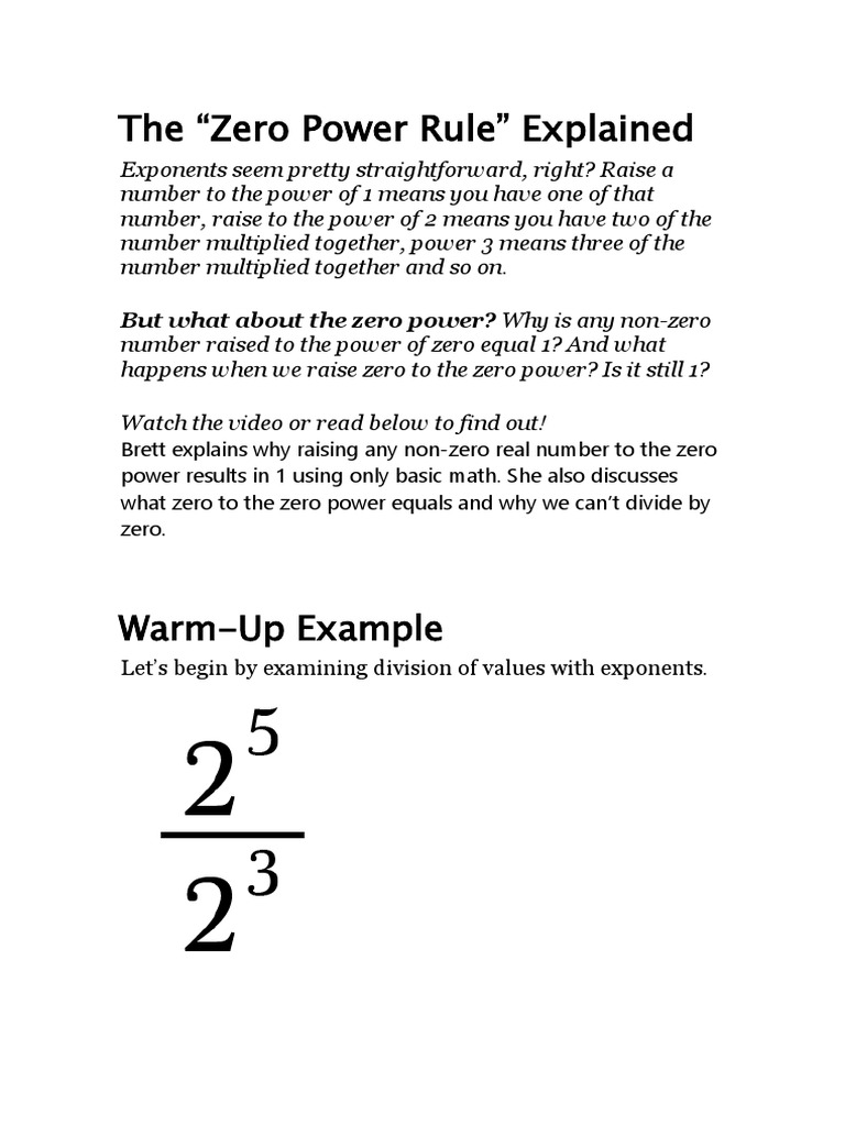 The Zero Power Explained | PDF