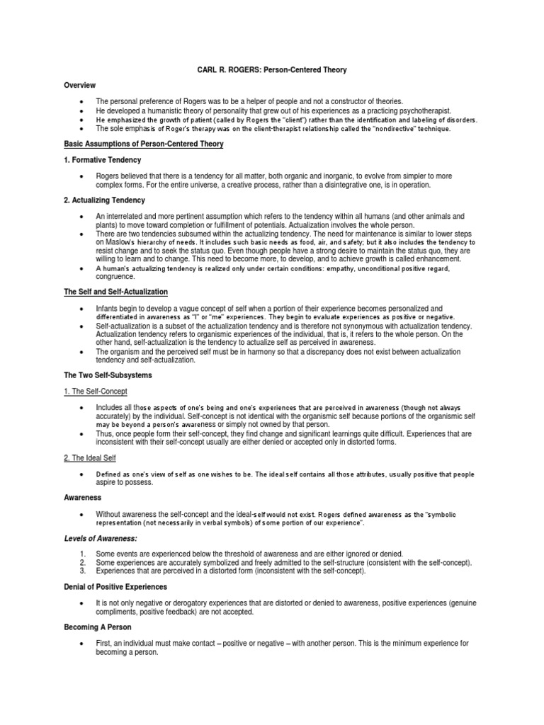 Humanistic Rogers | PDF | Psychotherapy | Feeling