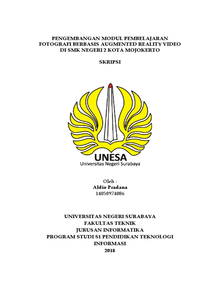 Contoh Cover Skripsi Unesa 2014 | PDF