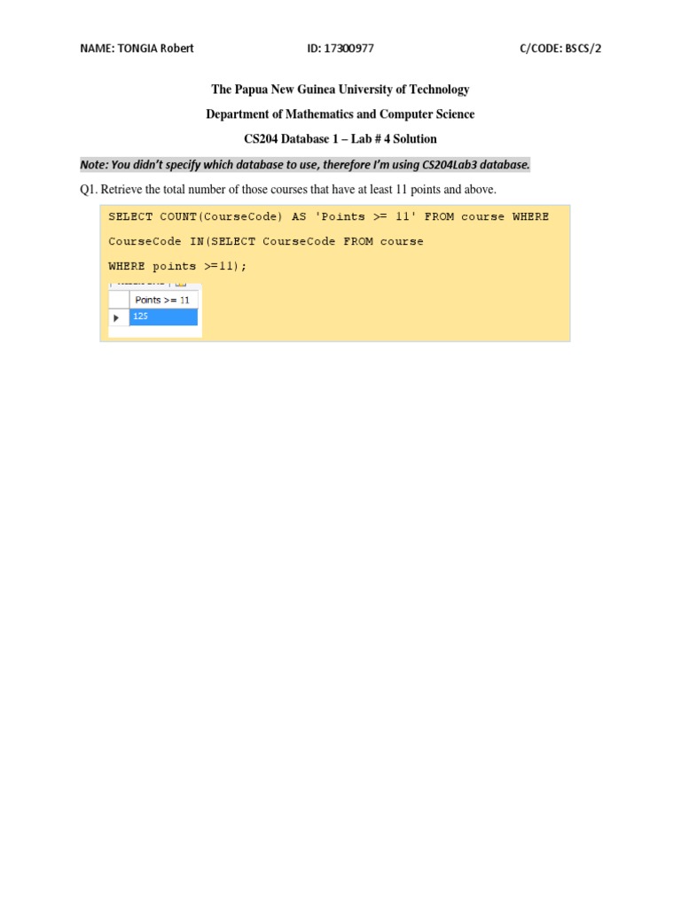 The Papua New Guinea University of Technology Department of Mathematics ...