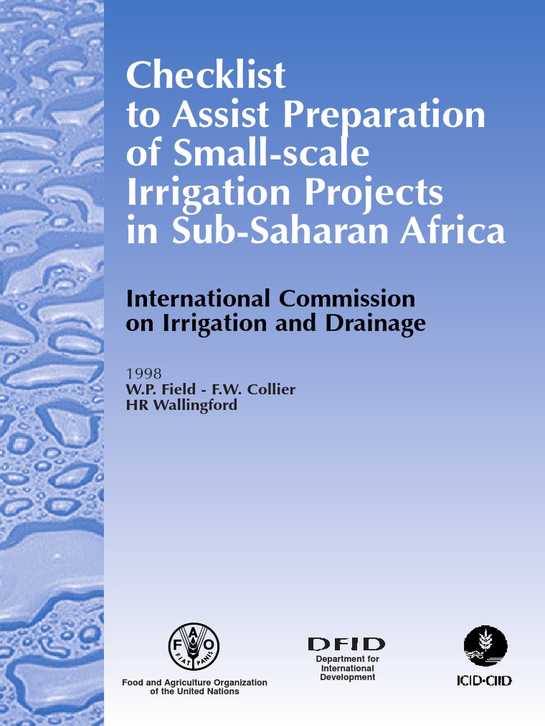 Checklist To Assist Preparation of Small-Scale Irrigation Projects in ...