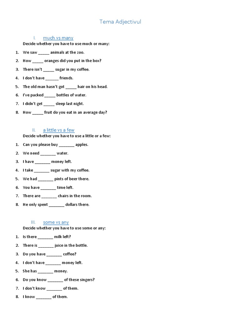 Tema Adjectivul | PDF