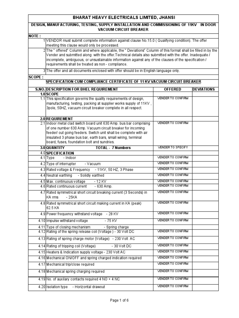 VCB PDF | PDF | Switch | Voltage