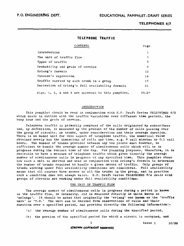 Telephone Traffic | PDF | Telecommunications | Teaching Mathematics