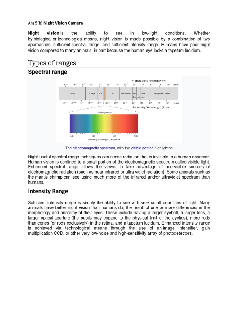 Types of Ranges: Spectral Range | PDF | Radio Frequency Identification ...