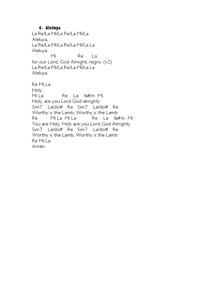 "Aleluya Worship Song Lyrics" | PDF