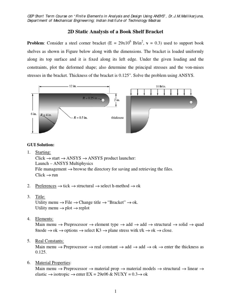03 2D Bracket PDF | PDF | Stress (Mechanics) | Mechanical Engineering