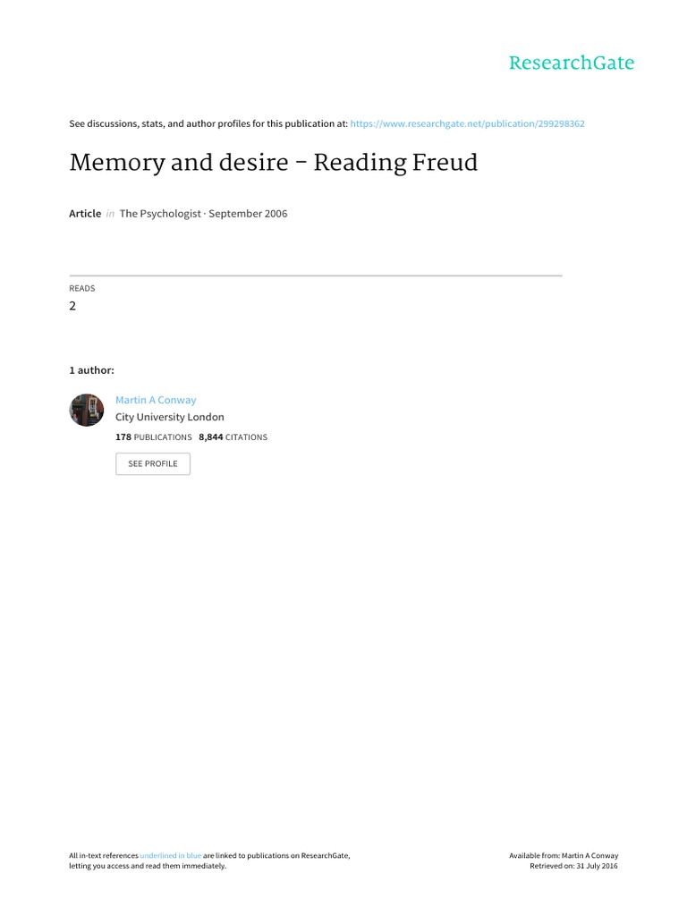Memory and Consioussnes | PDF | Memory | Sigmund Freud
