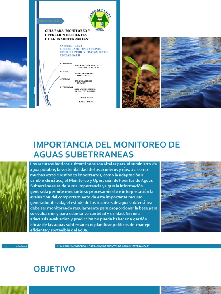 Monitoreo de Aguas Subterraneas Pozos | Descargar gratis PDF | Agua subterránea | Recursos hídricos