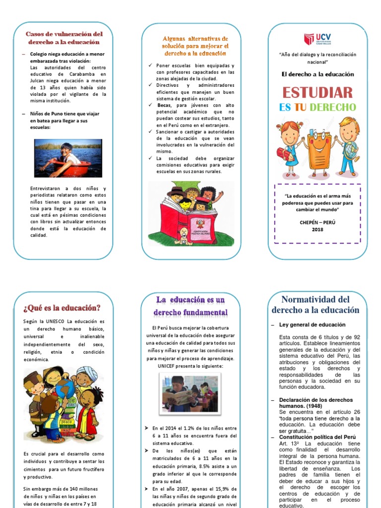 Triptico Educacion | Descargar gratis PDF | Educación primaria | Perú