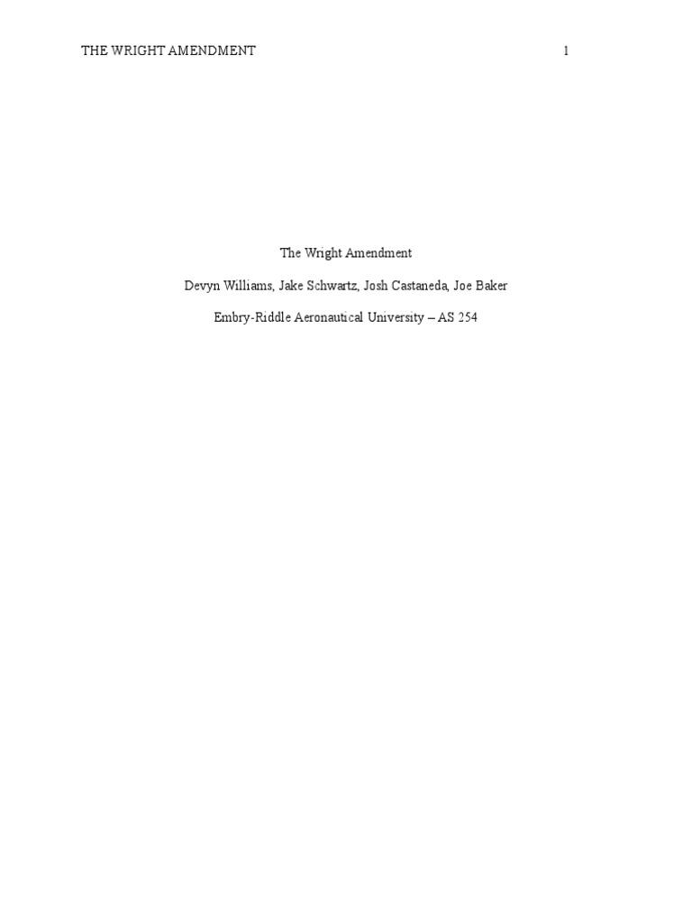 The Wright Amendment | PDF