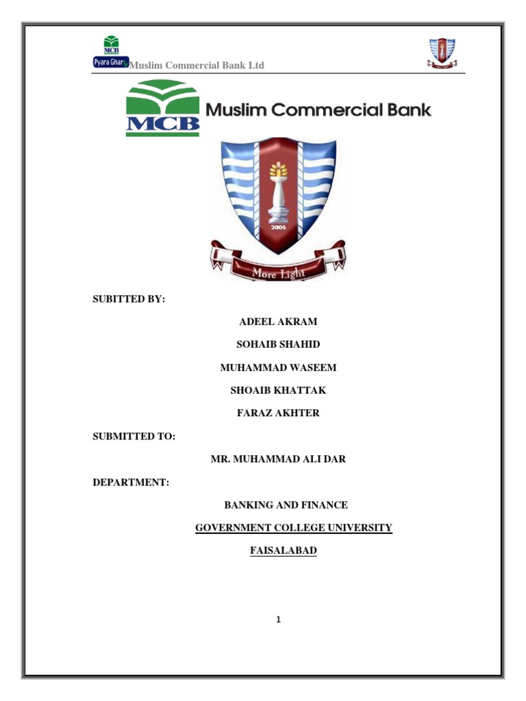 MCB Bank Project | PDF | Banks | Automated Teller Machine